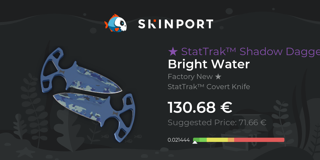 StatTrak™ Shadow Daggers | Bright Water (Factory New) - Counter-Strike ...