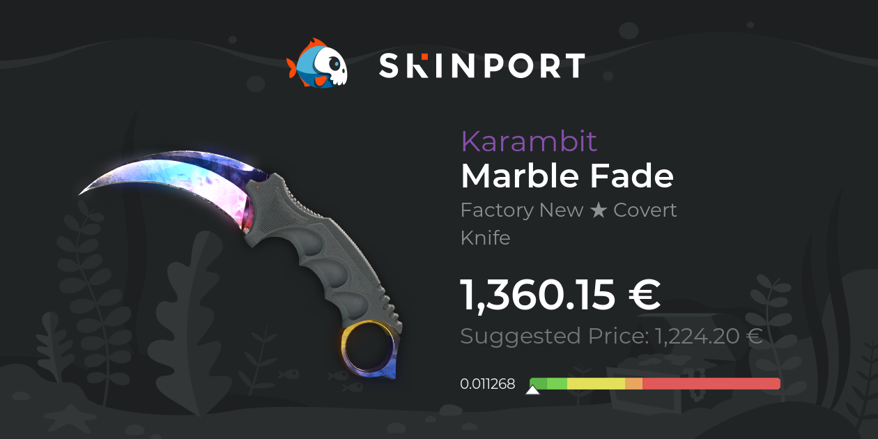 Karambit | Marble Fade (Factory New) - Counter-Strike 2 - Skinport