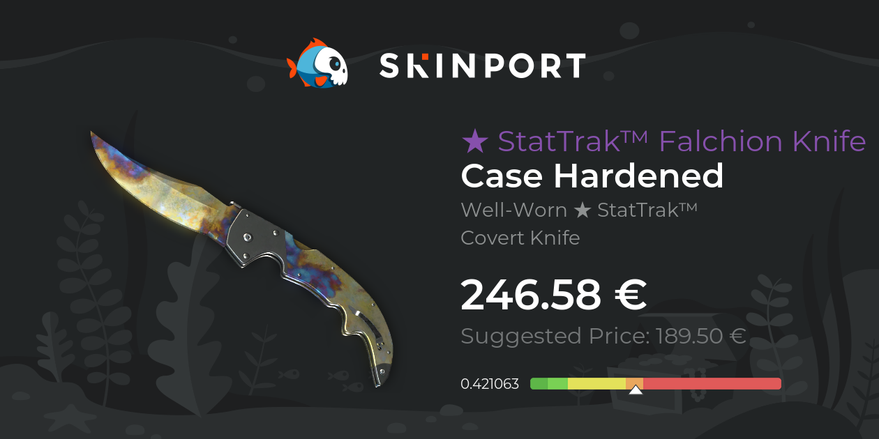 StatTrak™ Falchion Knife | Case Hardened (Well-Worn) - Counter-Strike 2 ...