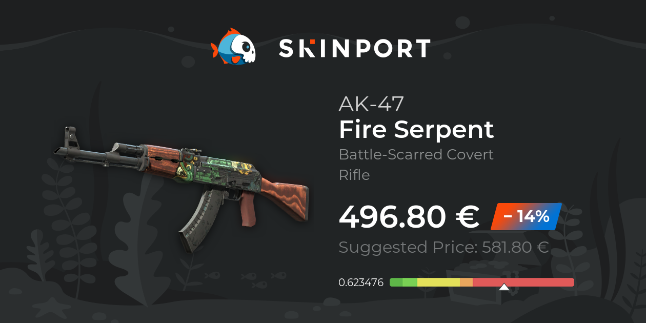 AK-47 | Fire Serpent (Battle-Scarred) - Counter-Strike 2 - Skinport