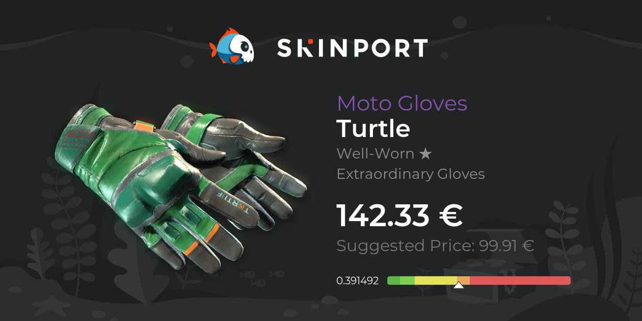 Moto Gloves | Turtle (Well-Worn) - Counter-Strike 2 - Skinport