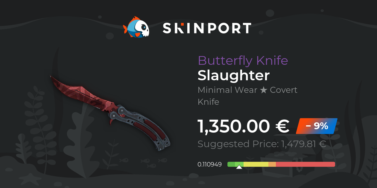 Faca Butterfly ★ | Slaughter (Com Pouco Uso) - CS:GO - Skinport