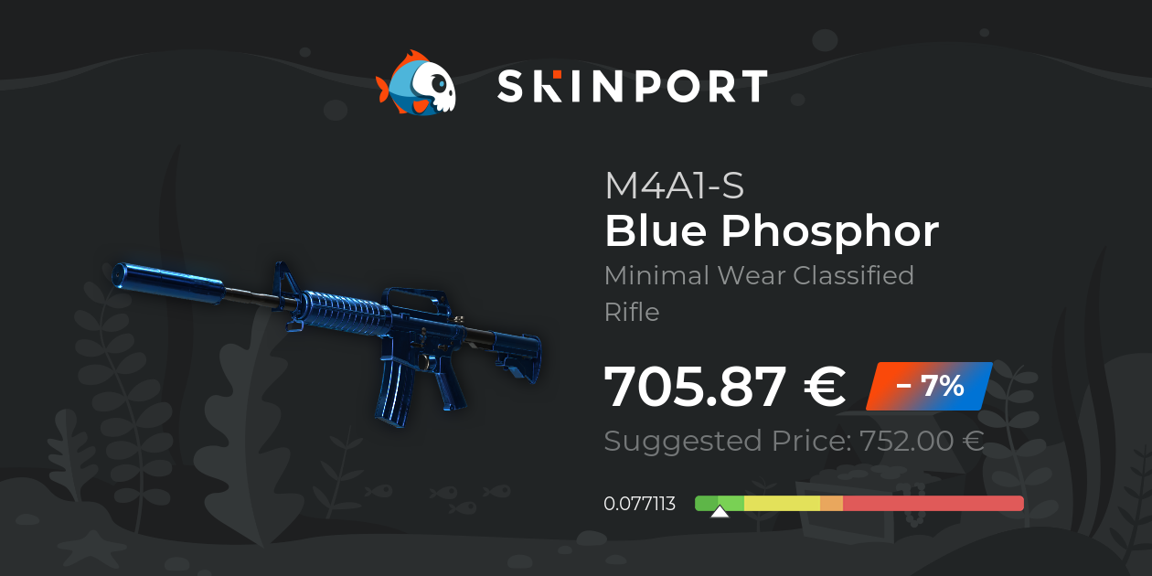 M4A1-S | Blue Phosphor (Minimal Wear) - Counter-Strike 2 - Skinport