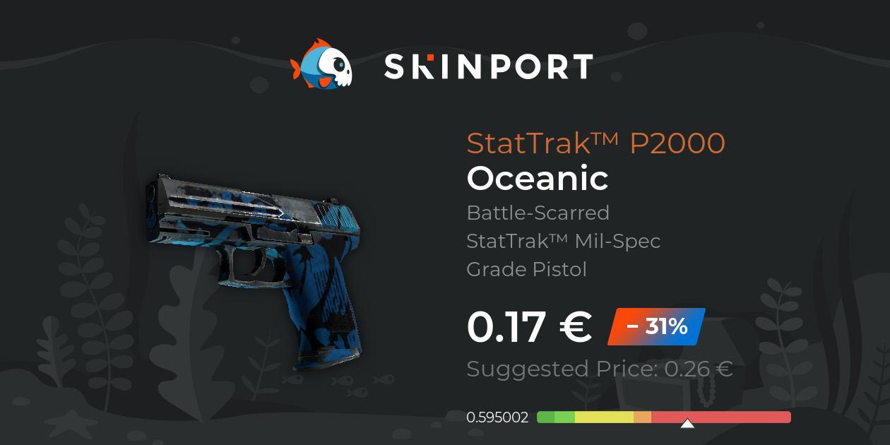 StatTrak™ P2000 | Oceanic (Battle-Scarred) - Counter-Strike 2 - Skinport