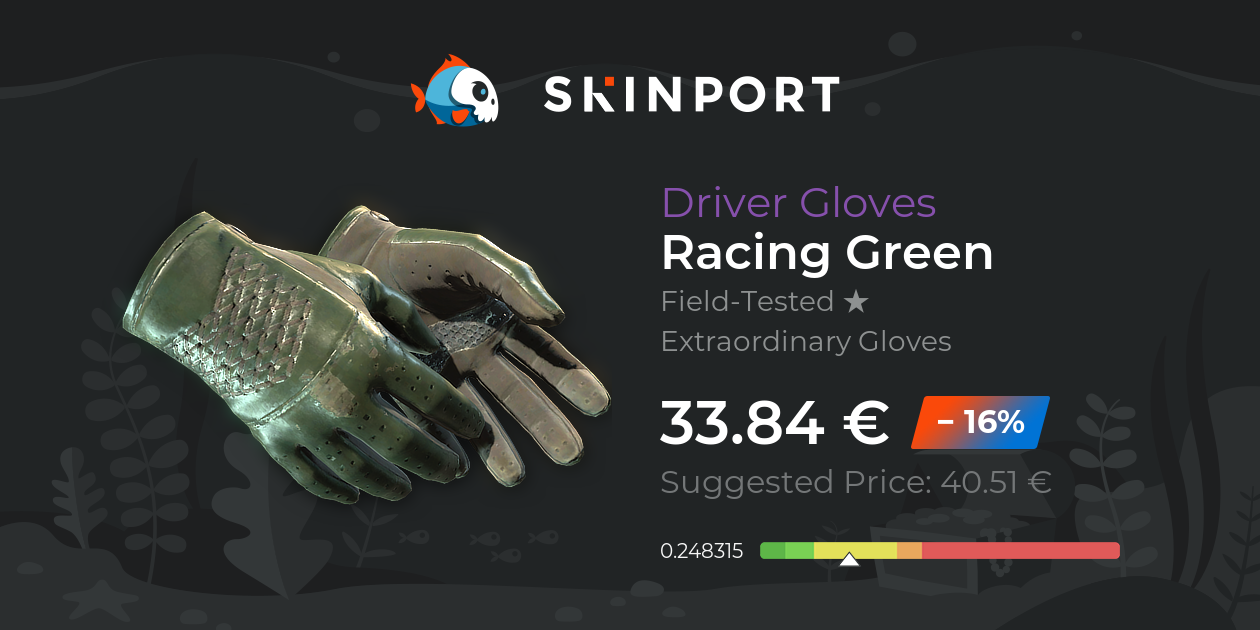 Driver Gloves | Racing Green (Field-Tested) - Counter-Strike 2 - Skinport