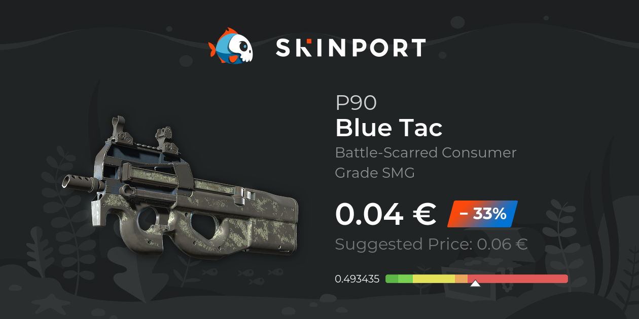 P90 | Blue Tac (Battle-Scarred) - Counter-Strike 2 - Skinport