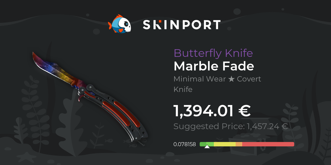 Butterfly Knife | Marble Fade (Minimal Wear) - Counter-Strike 2 - Skinport