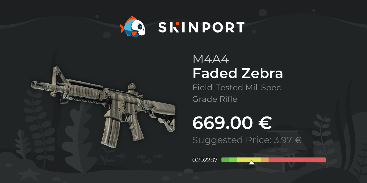 M4A4 | Faded Zebra (Field-Tested) - Counter-Strike 2 - Skinport