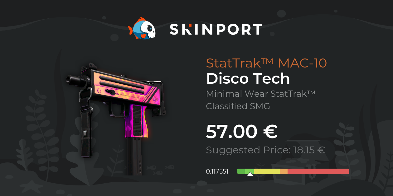 StatTrak™ MAC-10 | Disco Tech (Minimal Wear) - Counter-Strike 2 - Skinport