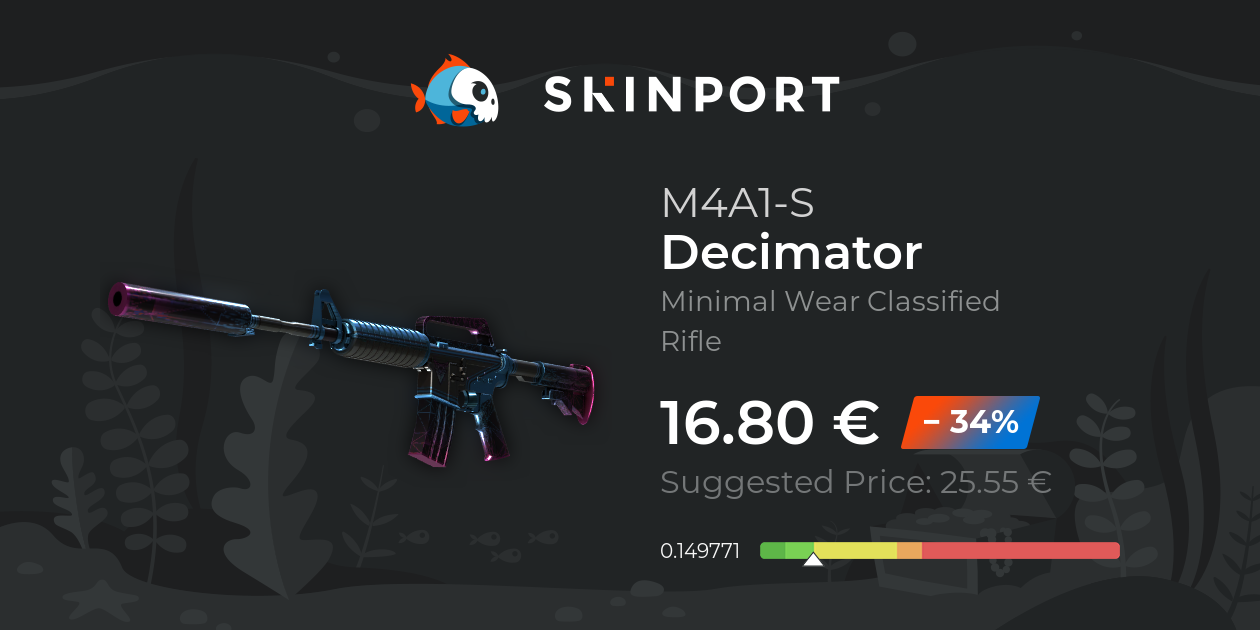 M4A1-S | Decimator (Minimal Wear) - Counter-Strike 2 - Skinport