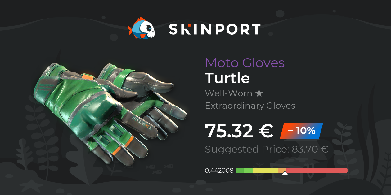 Moto Gloves | Turtle (Well-Worn) - Counter-Strike 2 - Skinport