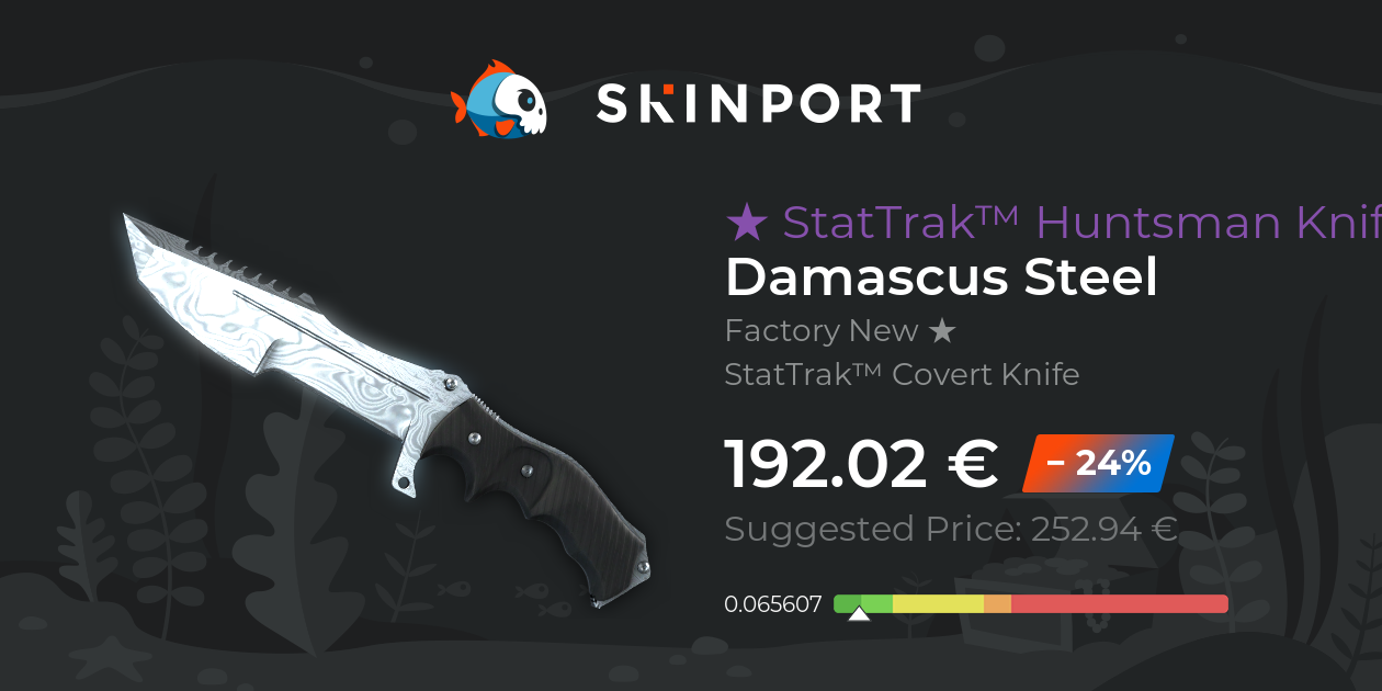StatTrak™ Huntsman Knife | Damascus Steel (Factory New) - Counter ...
