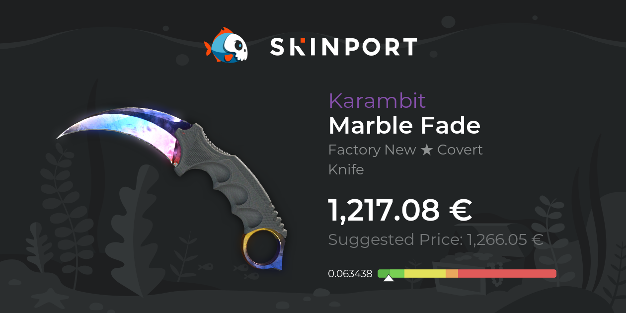Karambit | Marble Fade (Factory New) - Counter-Strike 2 - Skinport
