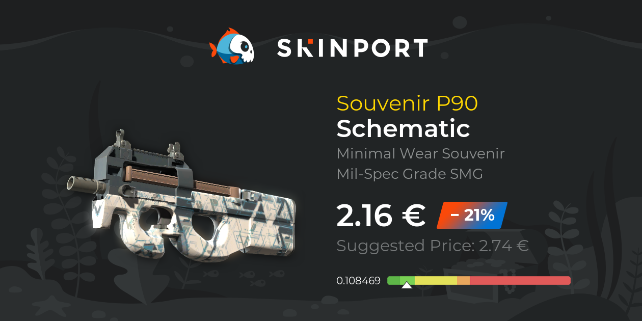 Souvenir P90 | Schematic (Minimal Wear) - Counter-Strike 2 - Skinport