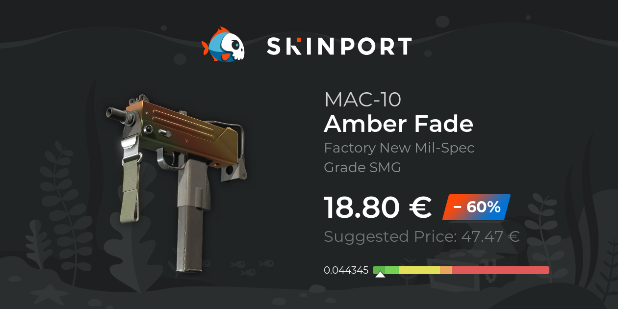 MAC-10 | Amber Fade (Factory New) - Counter-Strike 2 - Skinport