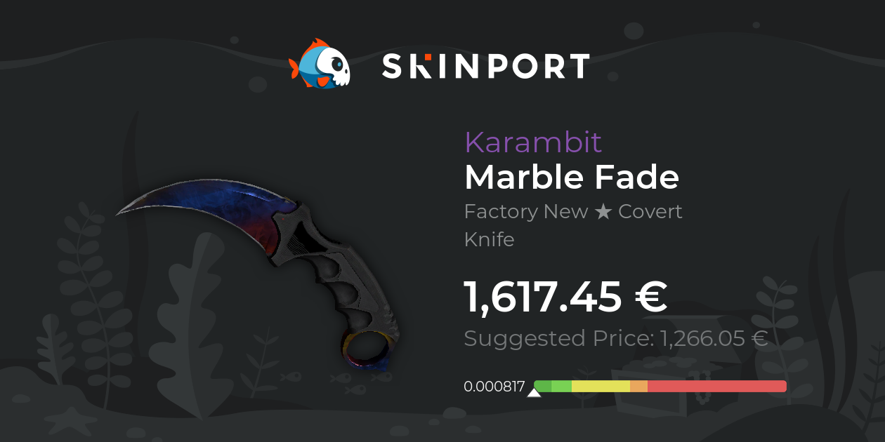 Karambit | Marble Fade (Factory New) - Counter-Strike 2 - Skinport