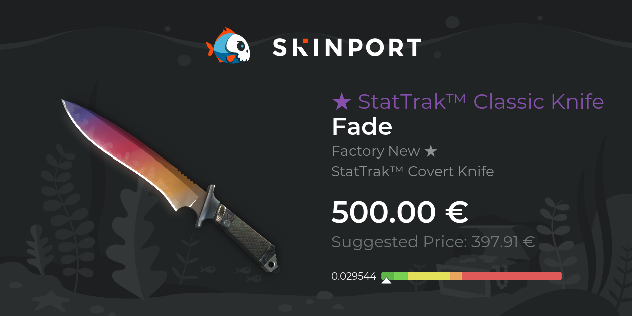 StatTrak™ Classic Knife | Fade (Factory New) - Counter-Strike 2 - Skinport