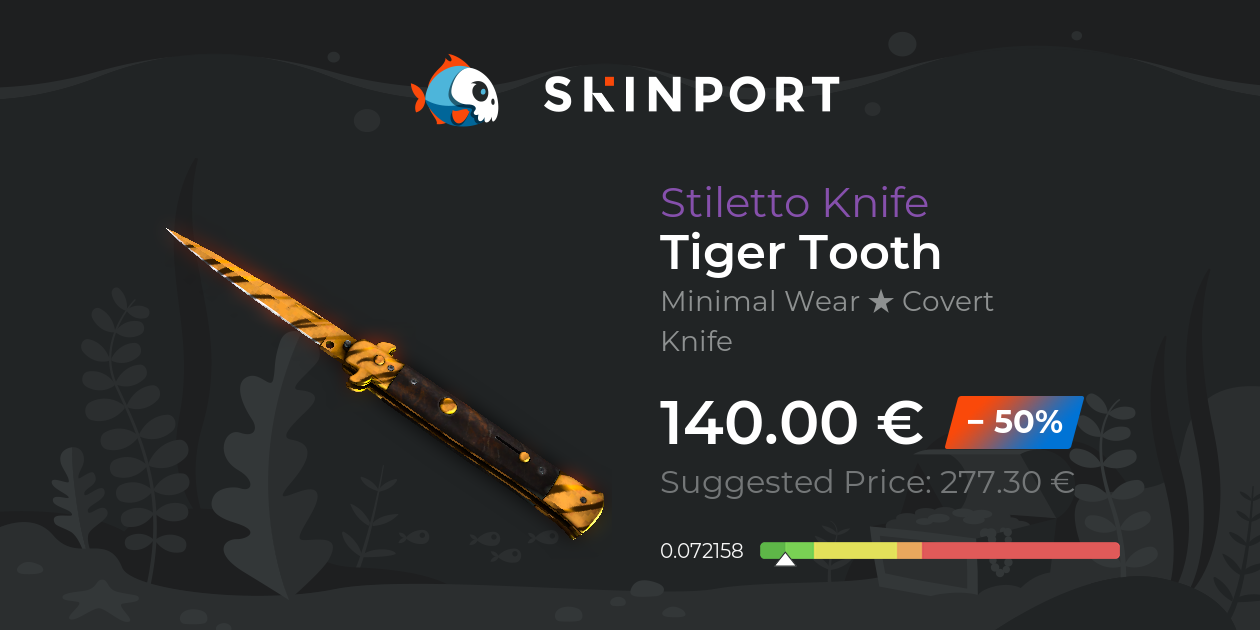 Stiletto Knife | Tiger Tooth (Minimal Wear) - Counter-Strike 2 - Skinport
