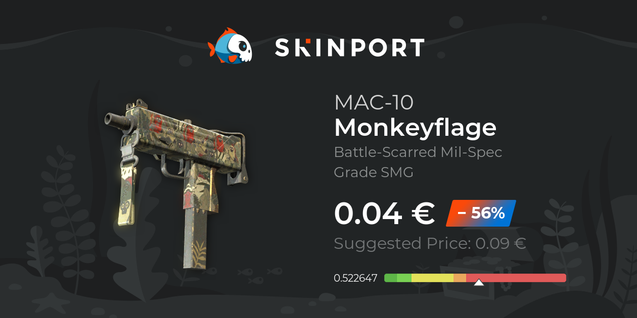 MAC-10 | Monkeyflage (Battle-Scarred) - Counter-Strike 2 - Skinport