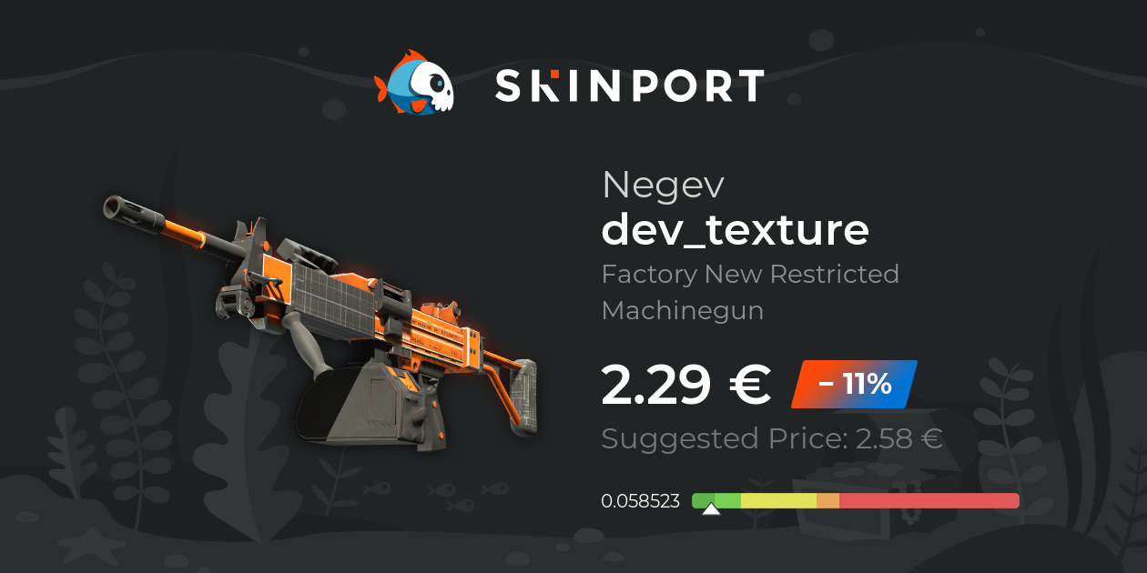 Negev | dev_texture (Factory New) - Counter-Strike 2 - Skinport
