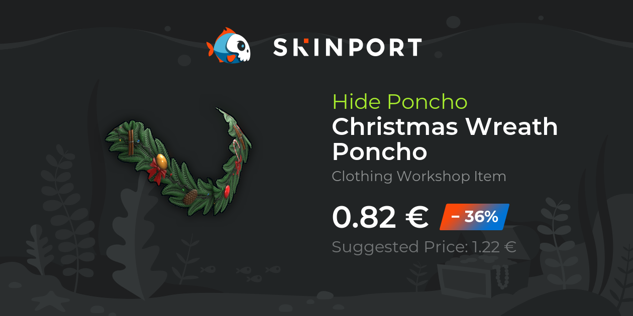 Christmas Wreath Poncho - Rust - Skinport