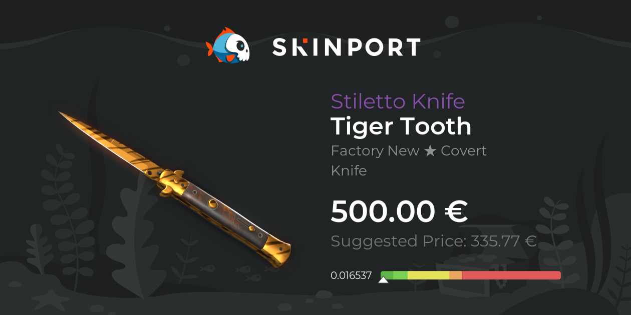 Stiletto Knife | Tiger Tooth (Factory New) - Counter-Strike 2 - Skinport