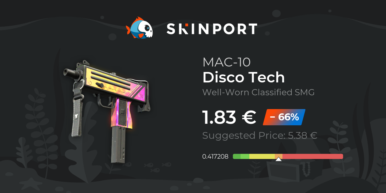 MAC-10 | Disco Tech (Well-Worn) - Counter-Strike 2 - Skinport