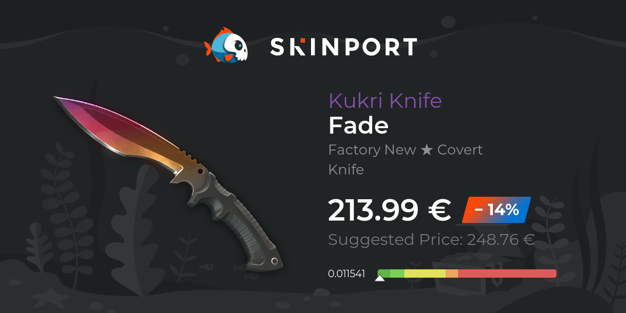 Kukri Knife | Fade (Factory New) - Counter-Strike 2 - Skinport