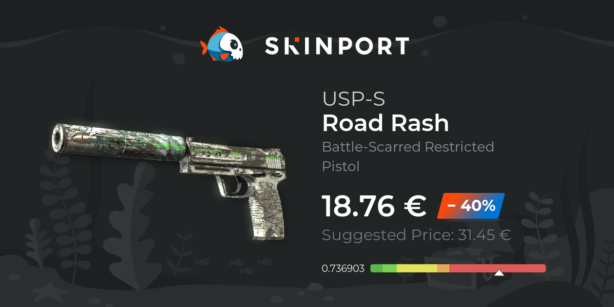 USP-S | Road Rash (Battle-Scarred) - Counter-Strike 2 - Skinport