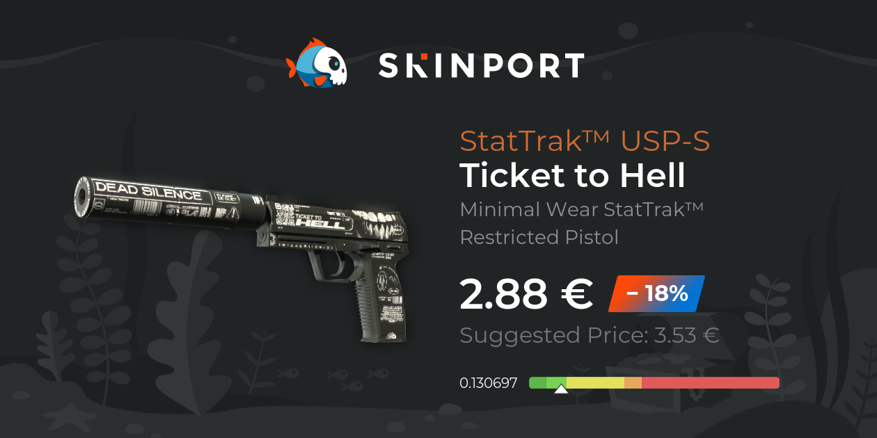 StatTrak™ USP-S | Ticket to Hell (Minimal Wear) - Counter-Strike 2 - Skinport
