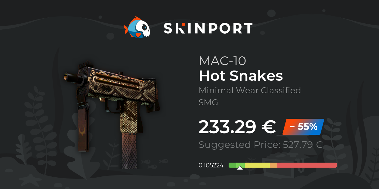MAC-10 | Hot Snakes (Minimal Wear) - CS2 - Skinport