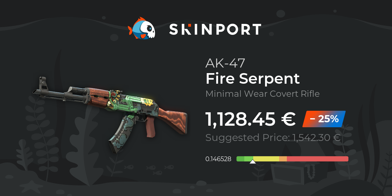 AK-47 | Fire Serpent (Minimal Wear) - Counter-Strike 2 - Skinport