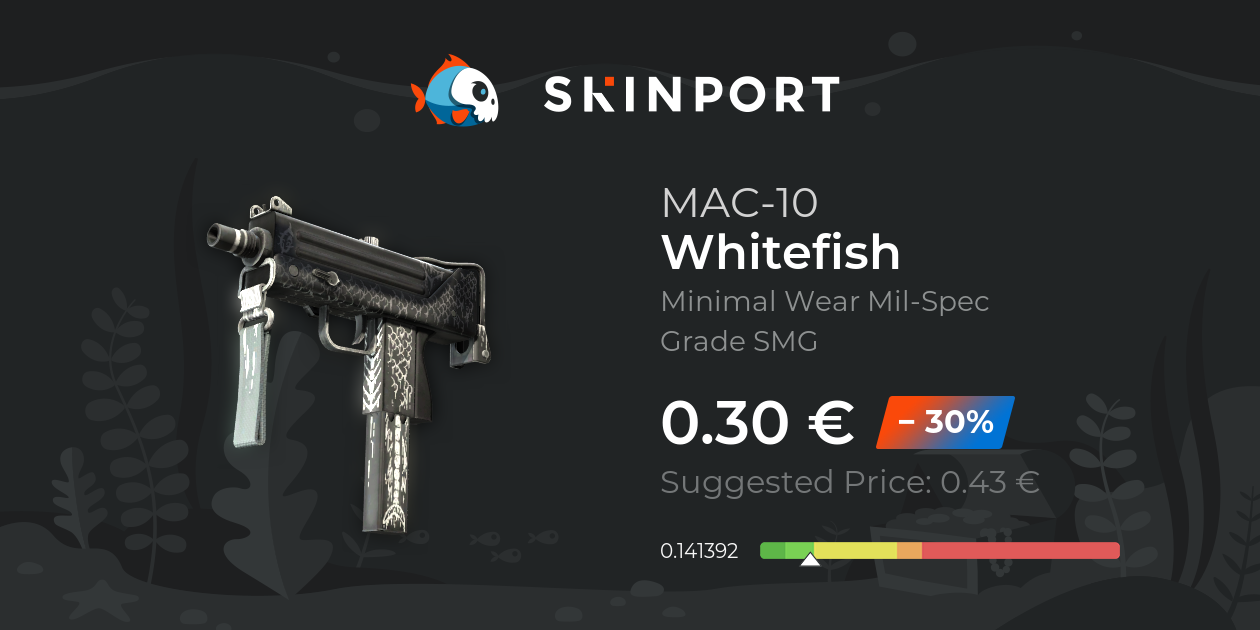 MAC-10 | Whitefish (Minimal Wear) - Counter-Strike 2 - Skinport