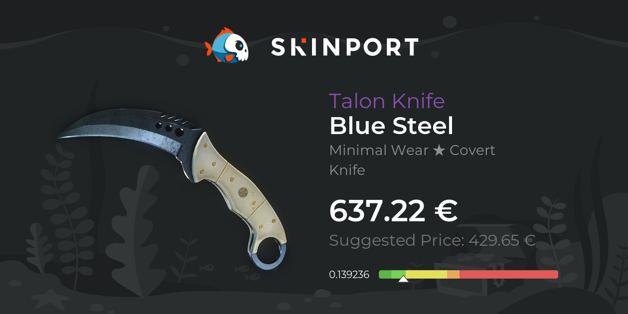 Talon Knife | Blue Steel (Minimal Wear) - Counter-Strike 2 - Skinport