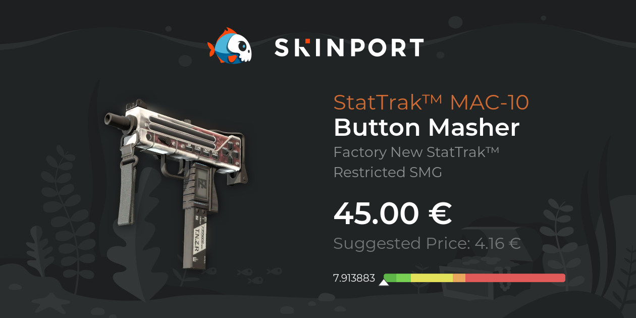 StatTrak™ MAC-10 | Button Masher (Factory New) - Counter-Strike 2 - Skinport