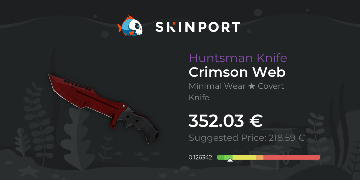 Huntsman Knife | Crimson Web (Minimal Wear) - CS2 - Skinport