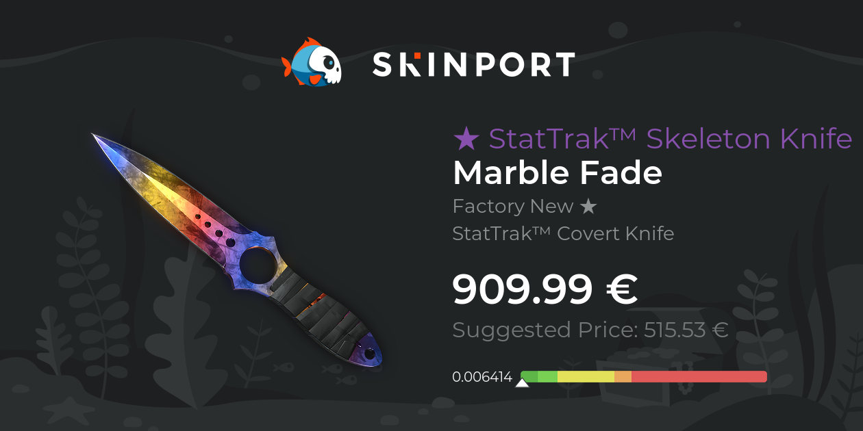 StatTrak™ Skeleton Knife | Marble Fade (Factory New) - Counter-Strike 2 ...