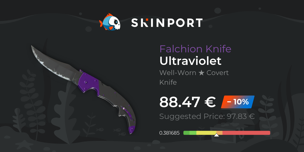 Falchion Knife | Ultraviolet (Well-Worn) - Counter-Strike 2 - Skinport