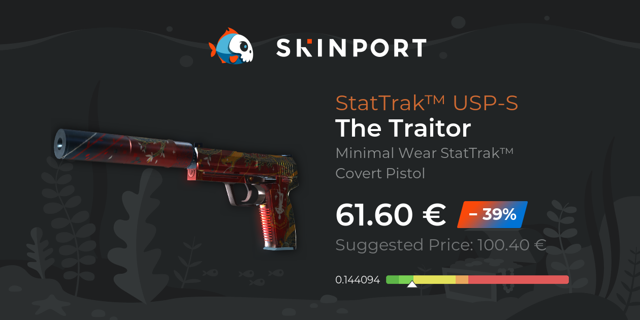 StatTrak™ USP-S | The Traitor (Minimal Wear) - Counter-Strike 2 - Skinport