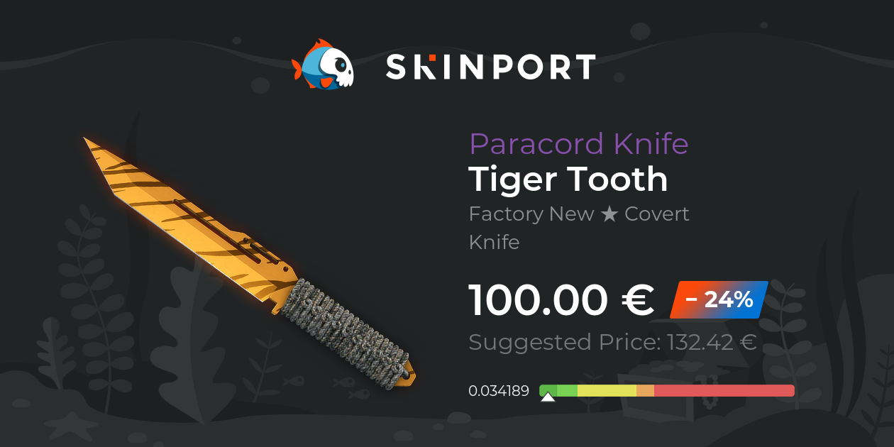 Paracord Knife | Tiger Tooth (Factory New) - Counter-Strike 2 - Skinport