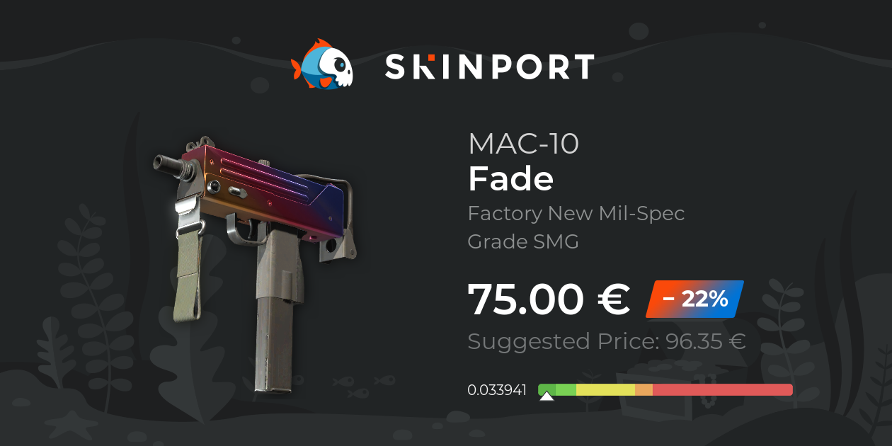 MAC-10 | Fade (Factory New) - Counter-Strike 2 - Skinport