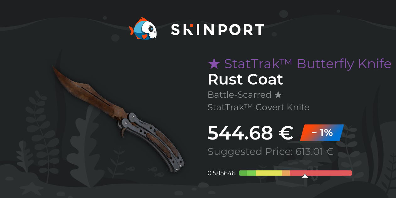 StatTrak™ Butterflykniv | Rust Coat (Stridsärrad) - Counter-Strike 2 ...