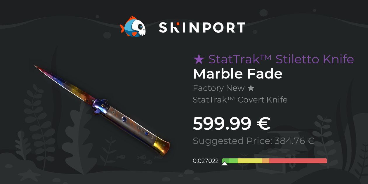 StatTrak™ Stiletto Knife | Marble Fade (Factory New) - Counter-Strike 2 ...