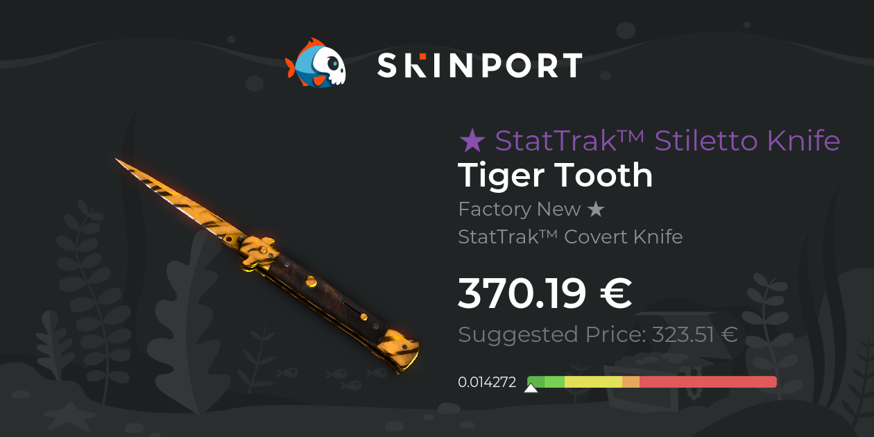 StatTrak™ Stiletto Knife | Tiger Tooth (Factory New) - Counter-Strike 2 ...