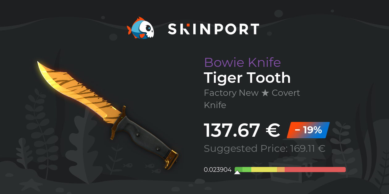 Bowie Knife | Tiger Tooth (Factory New) - Counter-Strike 2 - Skinport