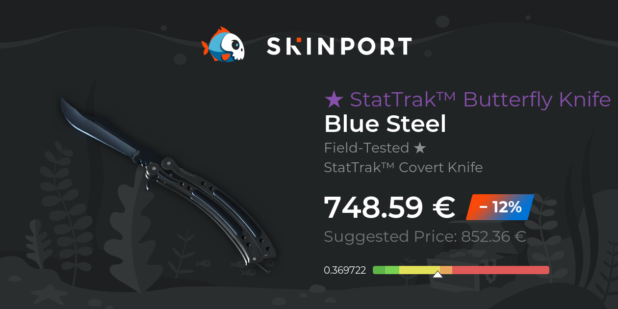StatTrak™ Butterfly Knife | Blue Steel (Field-Tested) - Counter-Strike ...