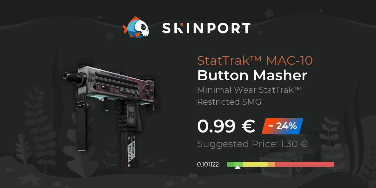 StatTrak™ MAC-10 | Button Masher (Minimal Wear) - Counter-Strike 2 - Skinport
