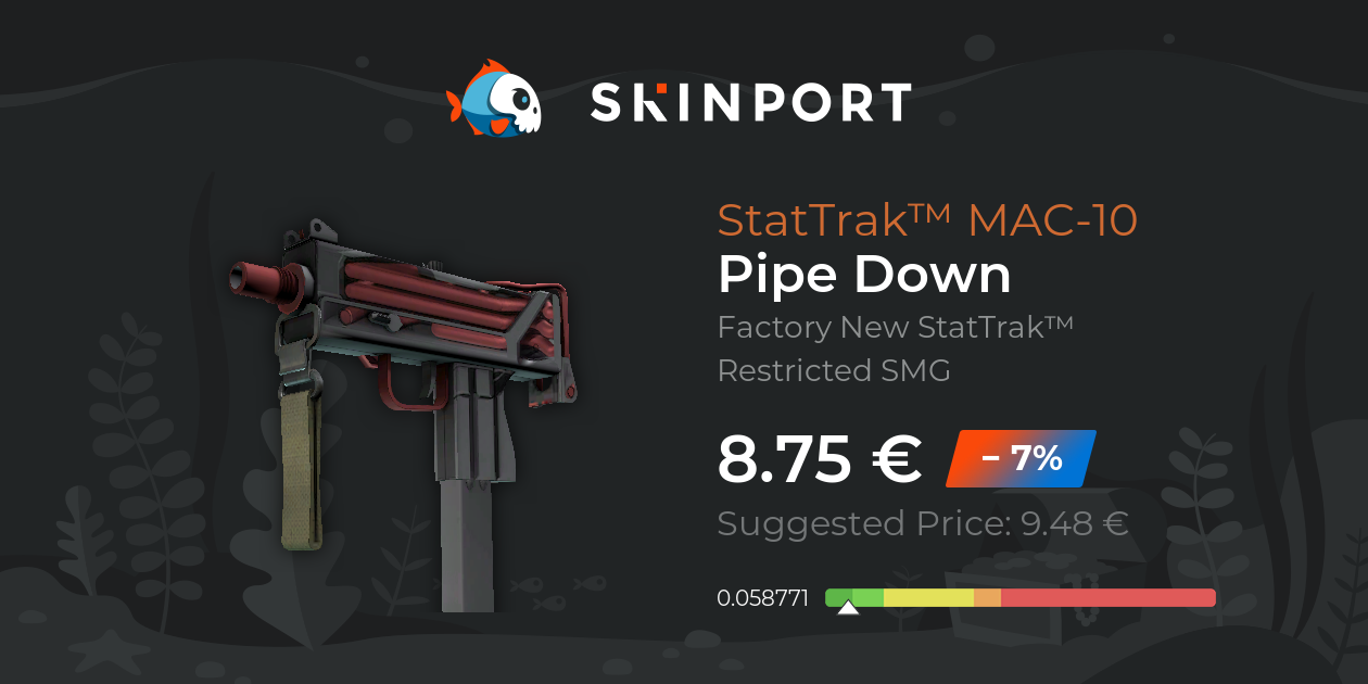 StatTrak™ MAC-10 | Pipe Down (Factory New) - Counter-Strike 2 - Skinport