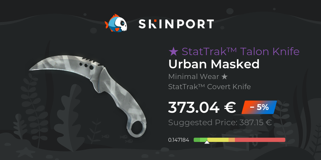 StatTrak™ Talon Knife | Urban Masked (Minimal Wear) - Counter-Strike 2 ...