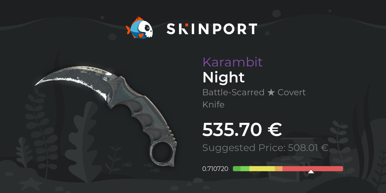 Karambit | Night (Battle-Scarred) - Counter-Strike 2 - Skinport